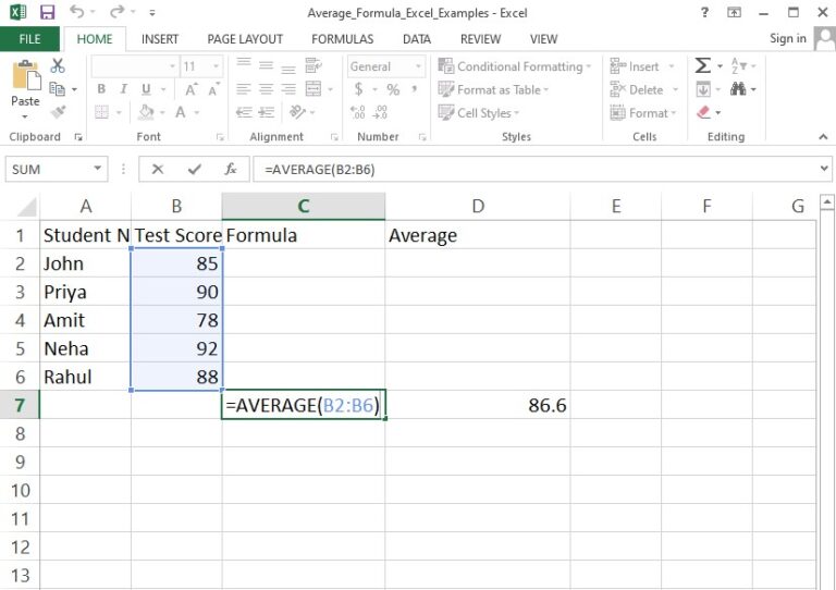 How To Use The Average Formula In Excel?
