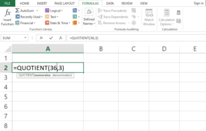 How to use the Division Formula in Excel?