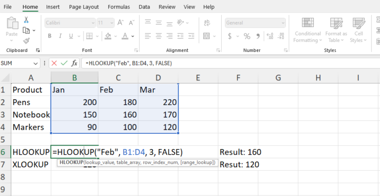 Use of HLOOKUP in Excel and XLOOKUP in Excel?